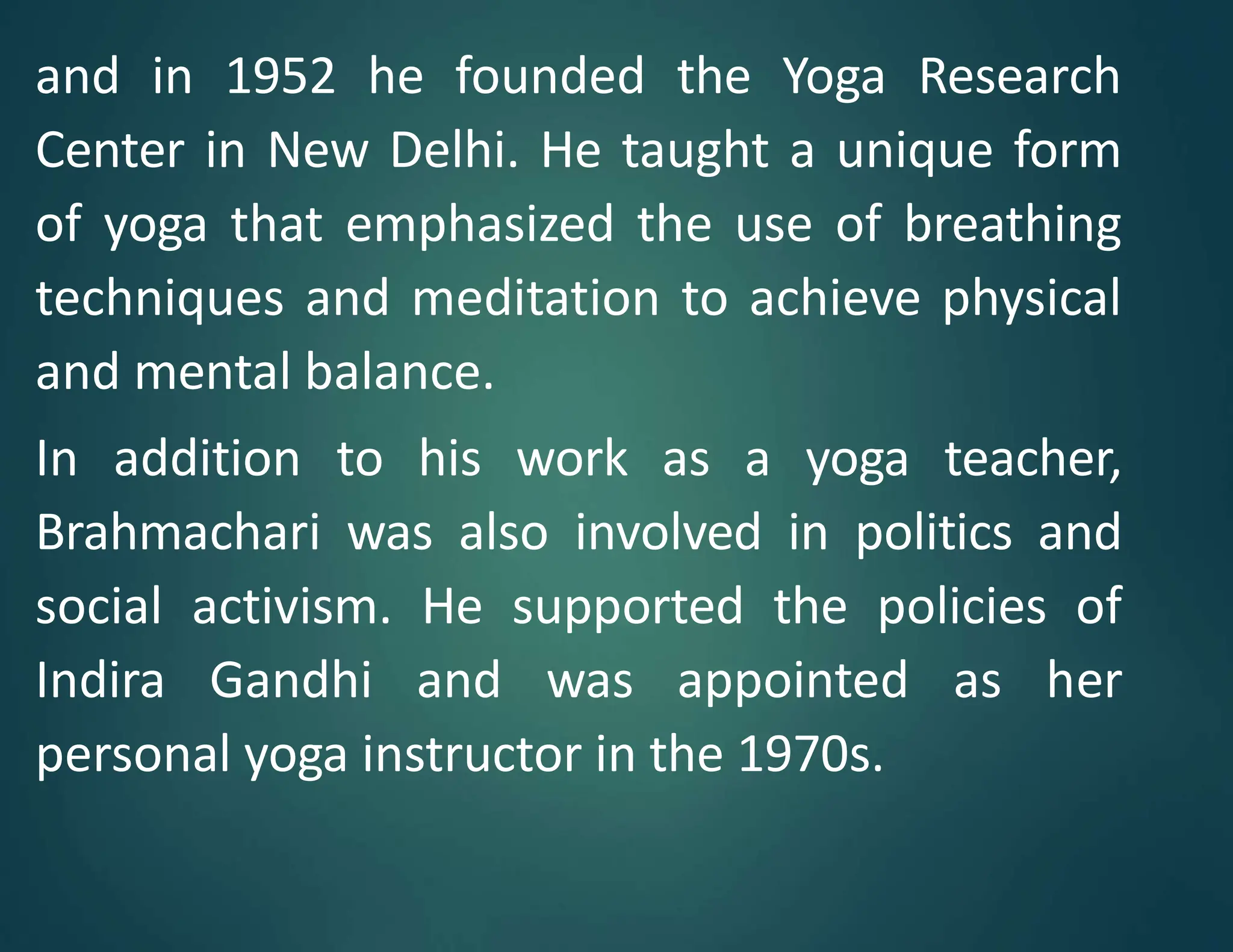 Dhirendra Brahmachari life history and his teachings | PPTX