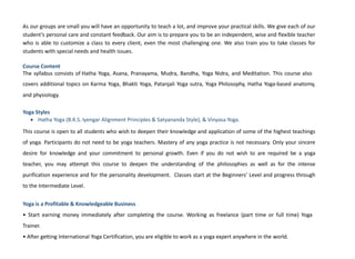 RYT – 300 Hr Yoga TTC Level – 1 | PPTX