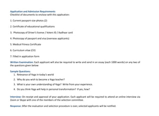 RYT – 300 Hr Yoga TTC Level – 1 | PPTX