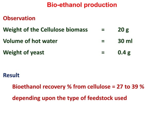 3. Experiment on Bioethanol Production.ppt | Chemistry | Science