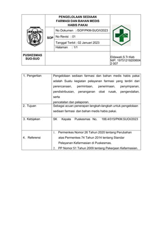 3.10.b.2 SOP PENGELOLAAN SEDIAAN FARMASI DAN BAHAN HABIS PAKAI.docx