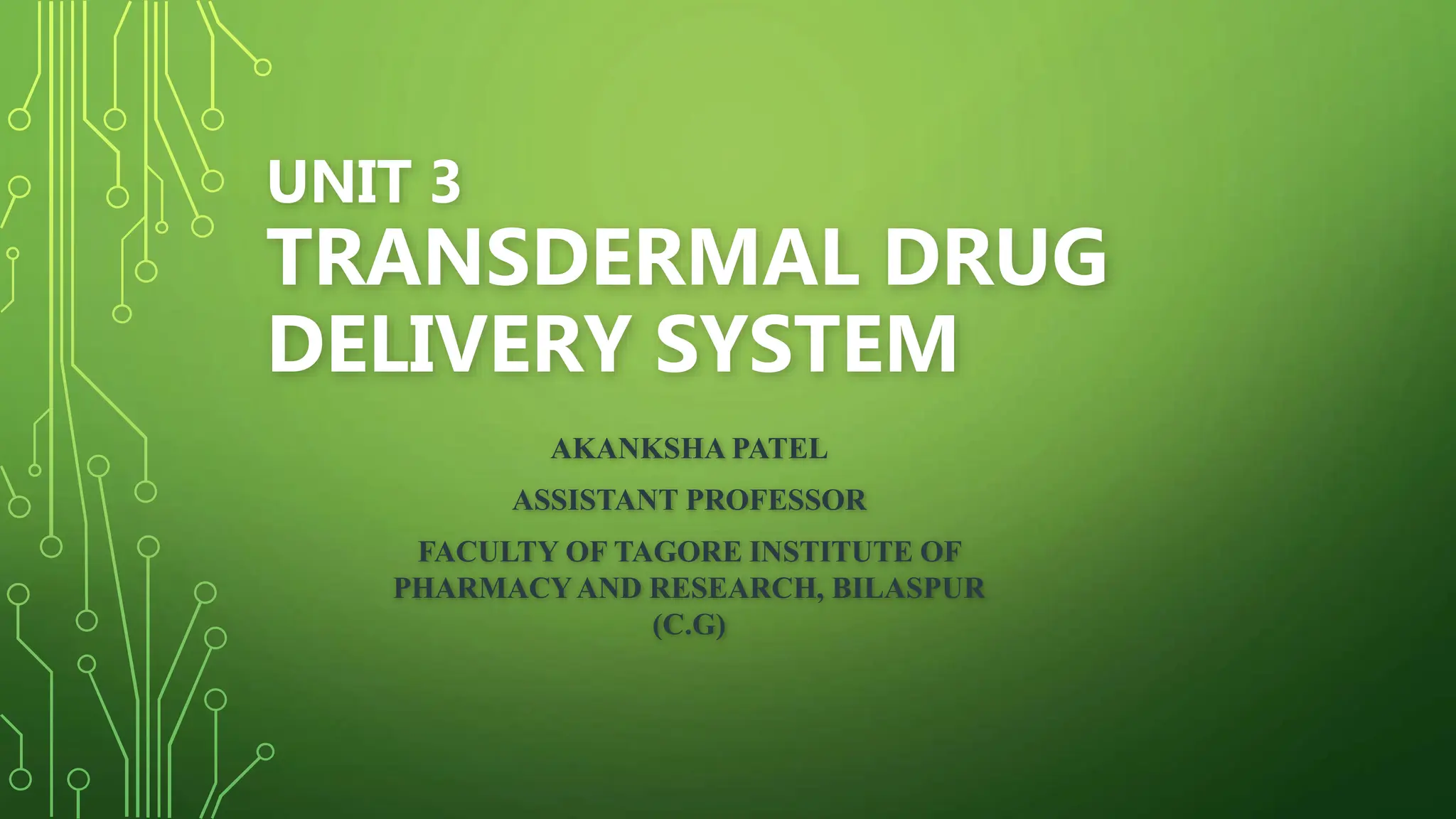 Transdermal drug delivery system- structure of skin | PPTX