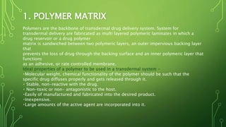 Transdermal drug delivery system- structure of skin | PPTX