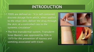 Transdermal drug delivery system- structure of skin | PPTX