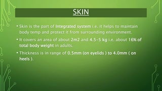 Transdermal drug delivery system- structure of skin | PPTX