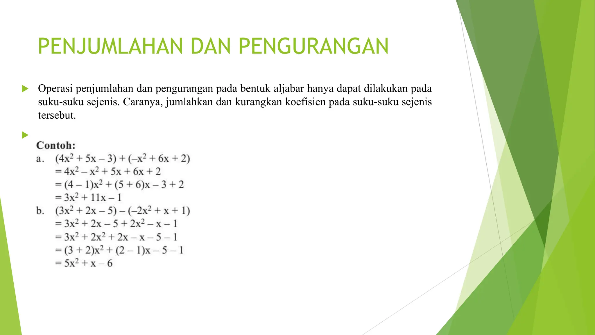 materi bentuk aljabar smp kelas 7 semester 1 | PPTX