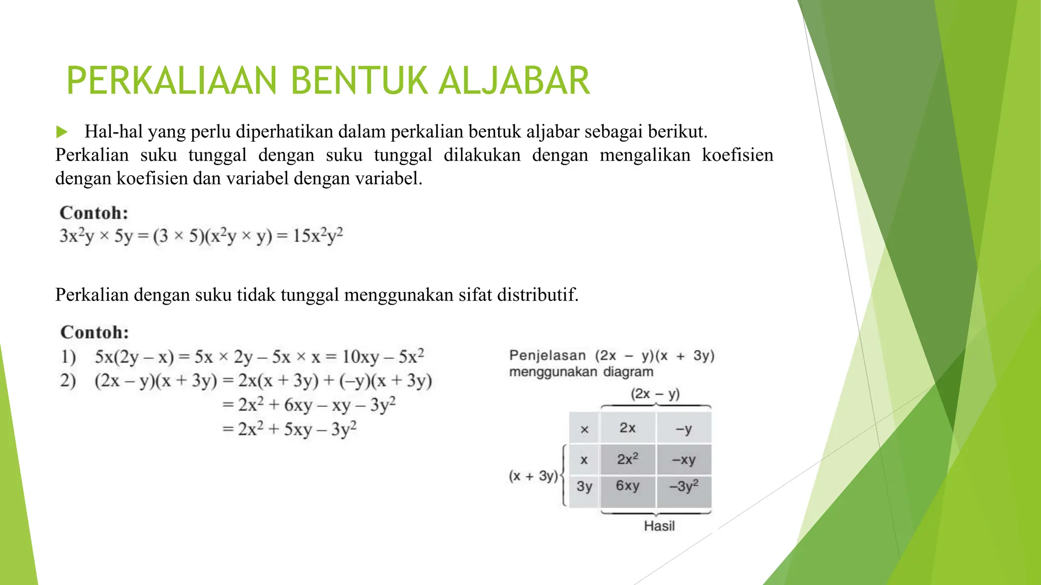 materi bentuk aljabar smp kelas 7 semester 1 | PPTX