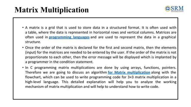 Data Structure And Algorithms Matrix Multiplication Pdf Programming Languages Computing
