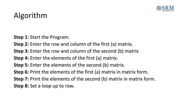 Data Structure And Algorithms Matrix Multiplication Ppt