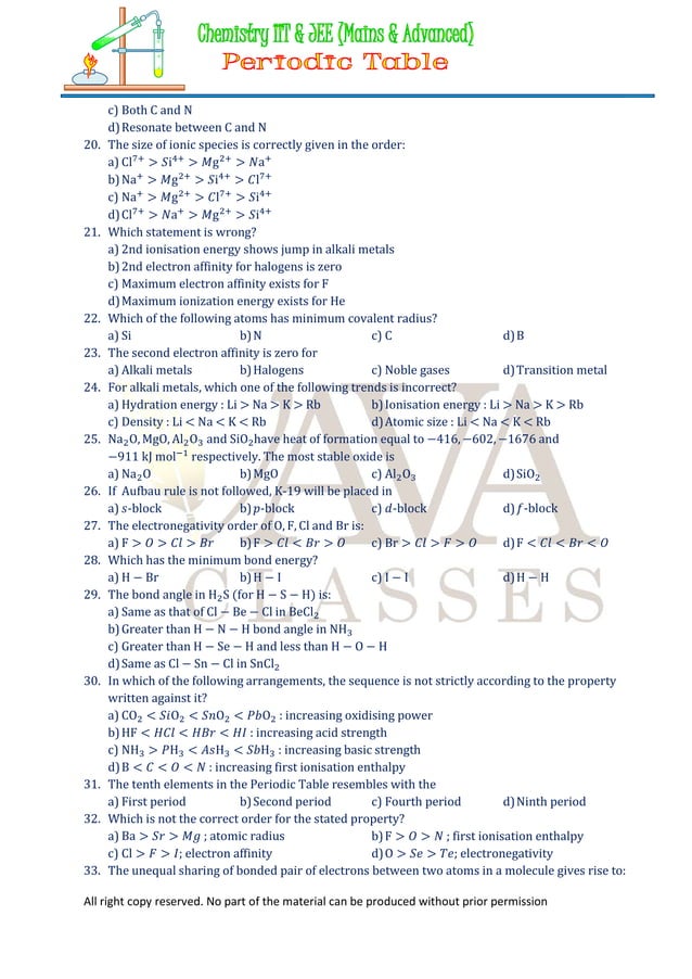 classification of elements and periodicity in properties class 11 Study ...