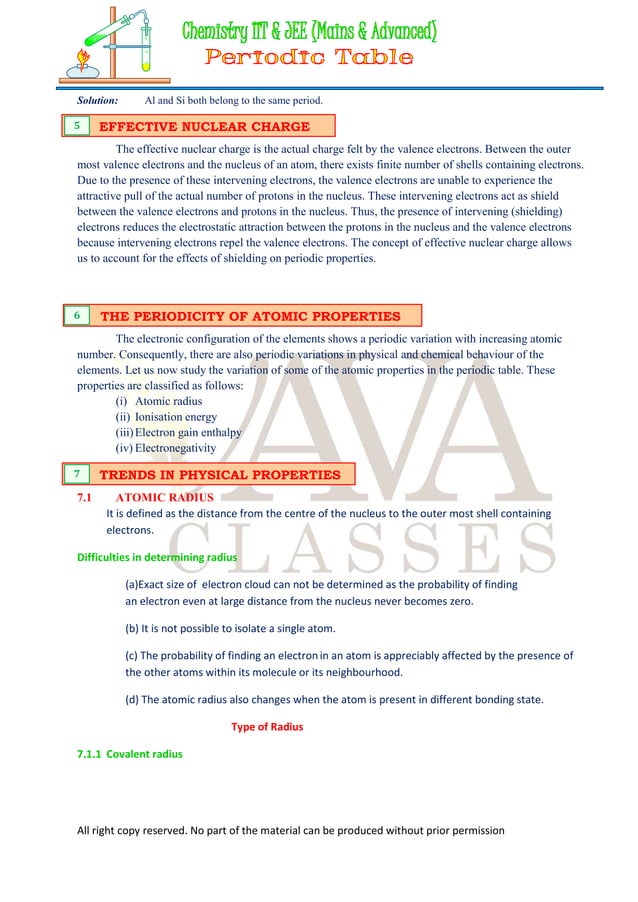 classification of elements and periodicity in properties class 11 Study ...