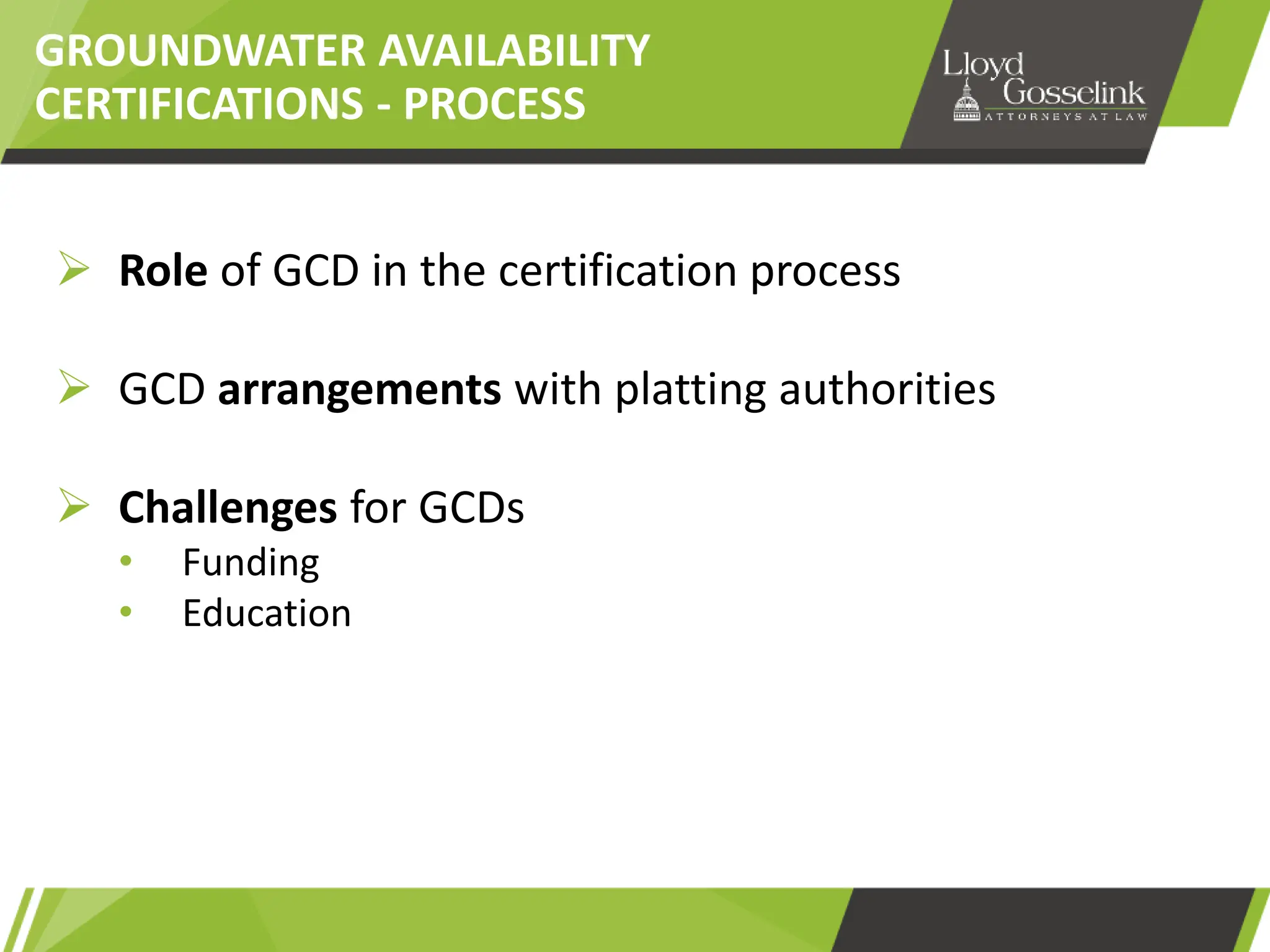 Panel Discussion on Groundwater Availability Certifications - Madison ...
