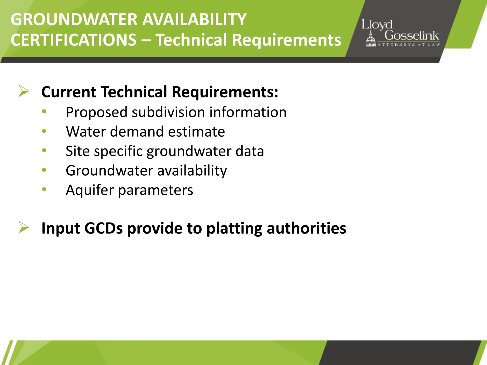 Panel Discussion on Groundwater Availability Certifications - Madison ...