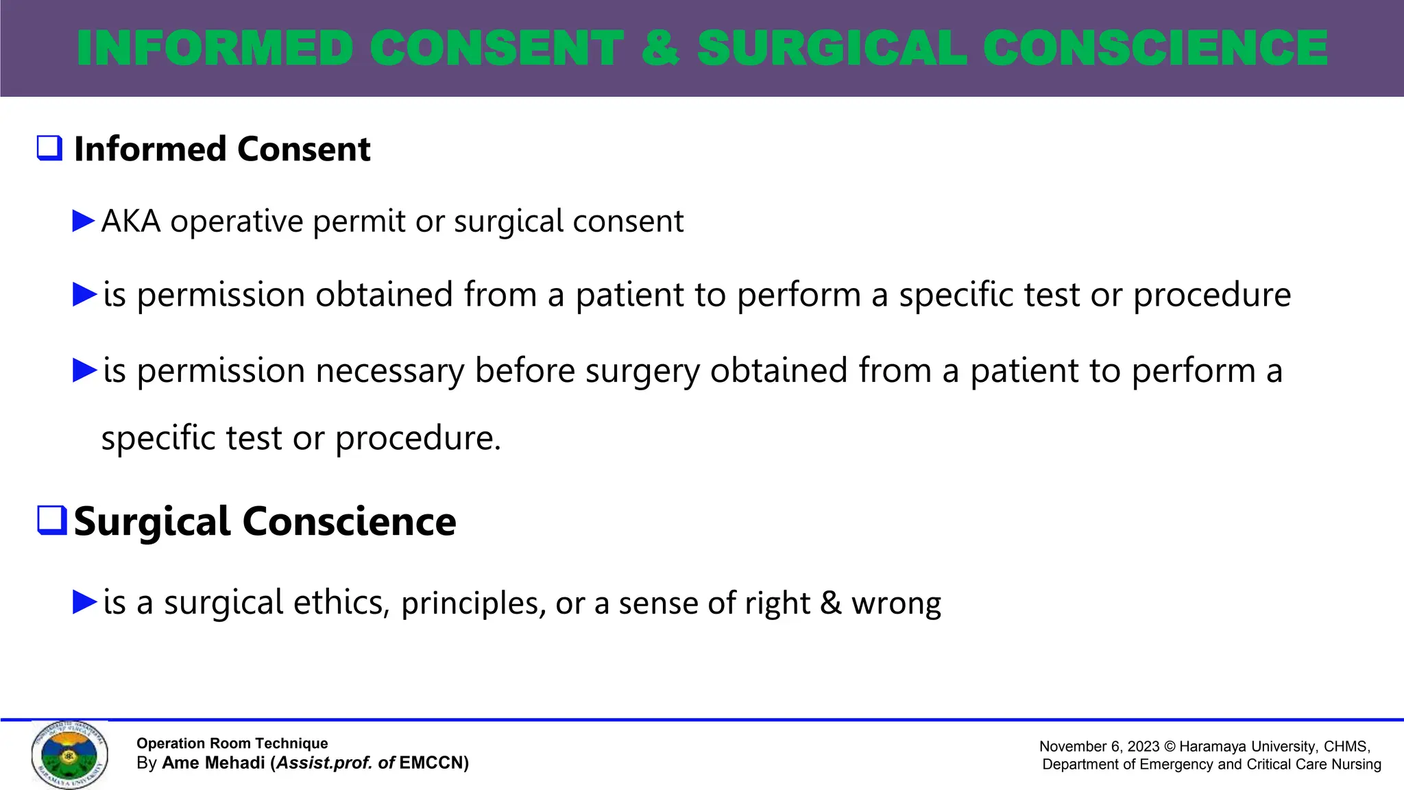 Surgical Conscience and Informed Consent | PPTX