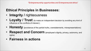 Entrepreneurship Development and entrepreneurial ethics | PPT