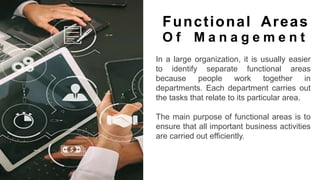 Functional Areas of Management in an Organization | PPTX