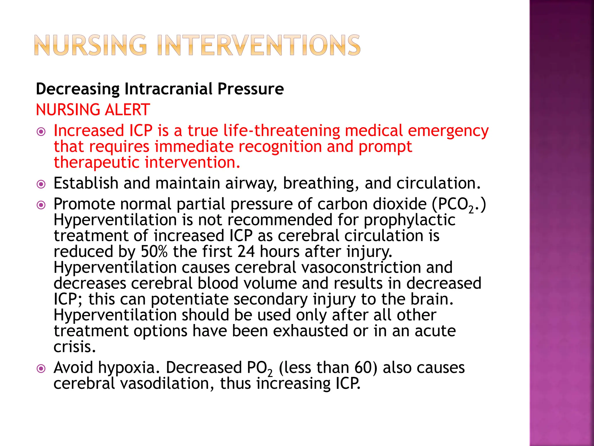 intracranial pressure nursing care process | PPTX