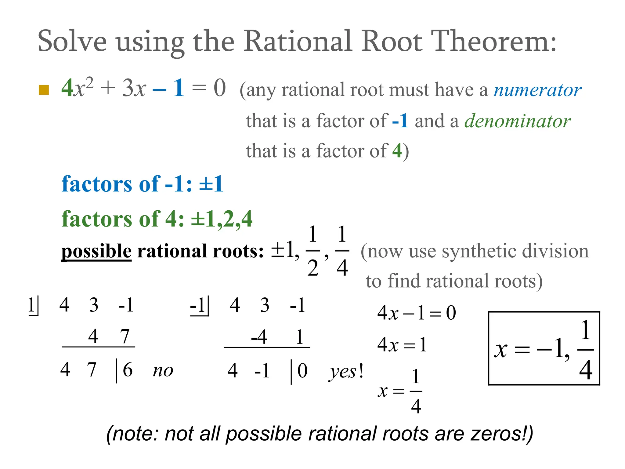 3 3 Rational Root Theorem Ppt Mathematics 10 Ppt