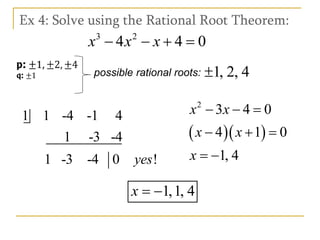 3.3 Rational Root Theorem ppt mathematics 10 | PPT