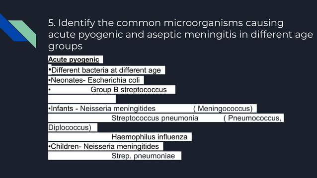 Pathogenesis of Meningitis and Microbiology of Organisms | PPTX