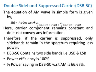 Double side band suppressed carrier AM generation | PPTX