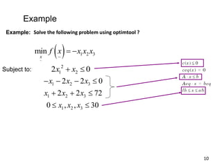 optimization methods by using matlab.pptx | Programming Languages | Computing