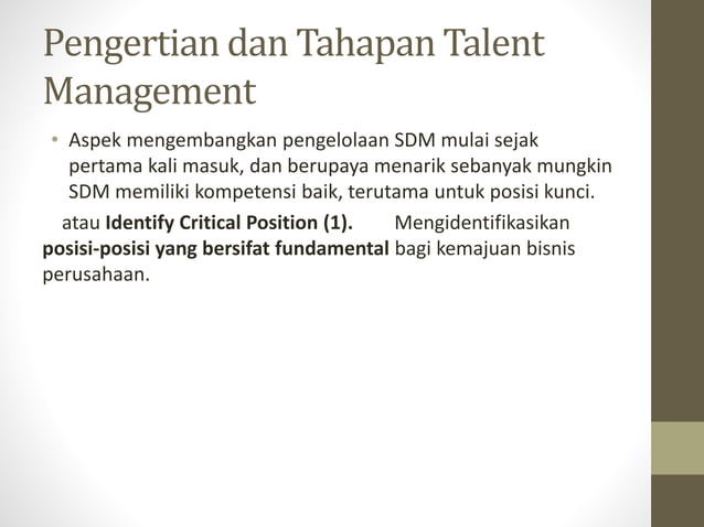 talent management kuliah sore universitas tarumanagara indonesia | PPTX