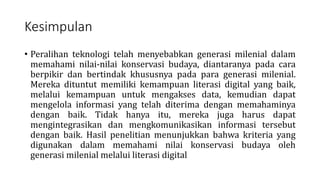Pentingnya Literasi Digital dengan Budaya konservasi | PPT