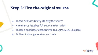 Plagiarism and Paraphrasing for research | PPTX