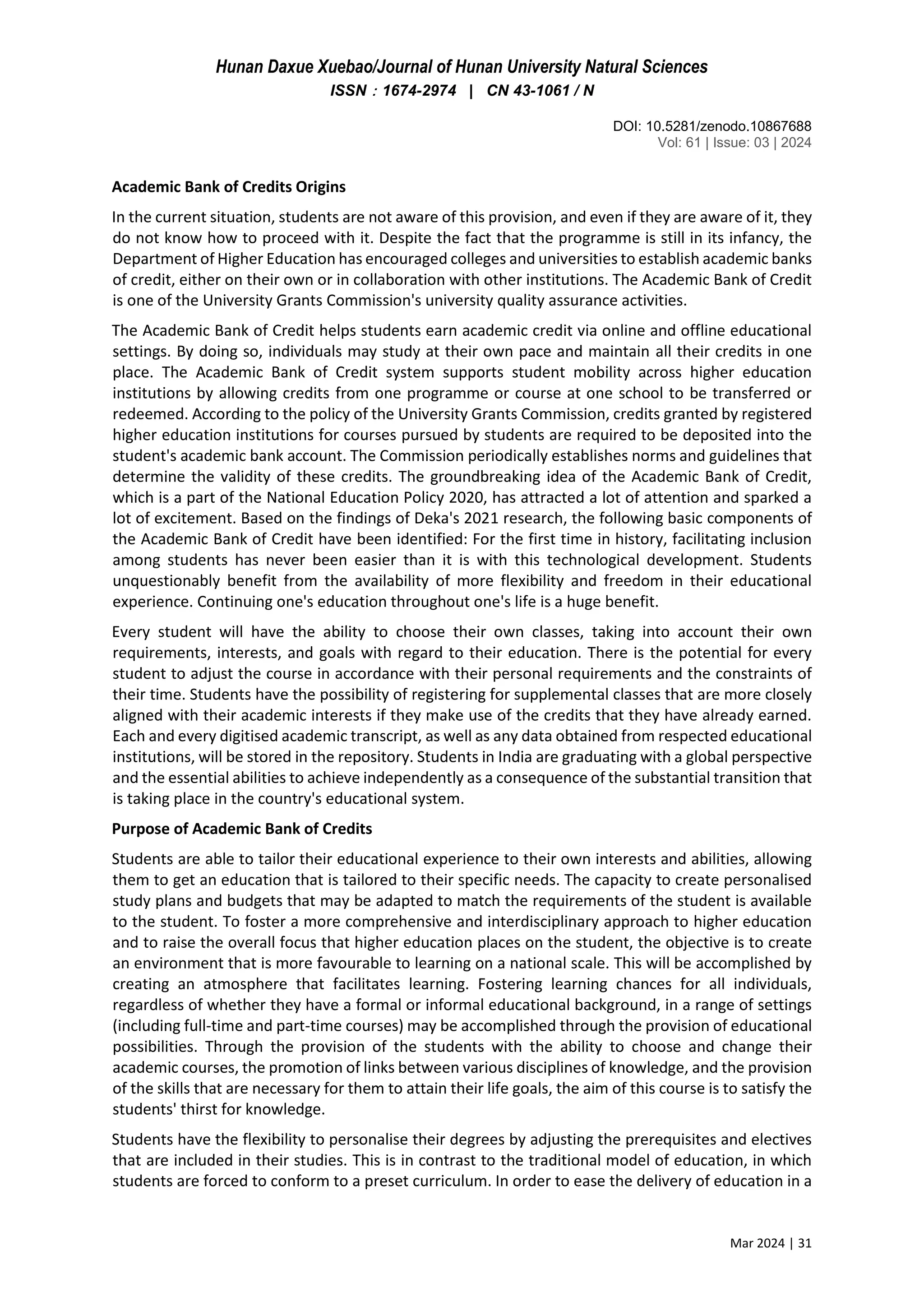 ACADEMIC BANK OF CREDIT: A WORLDWIDE VIEWPOINT | PDF
