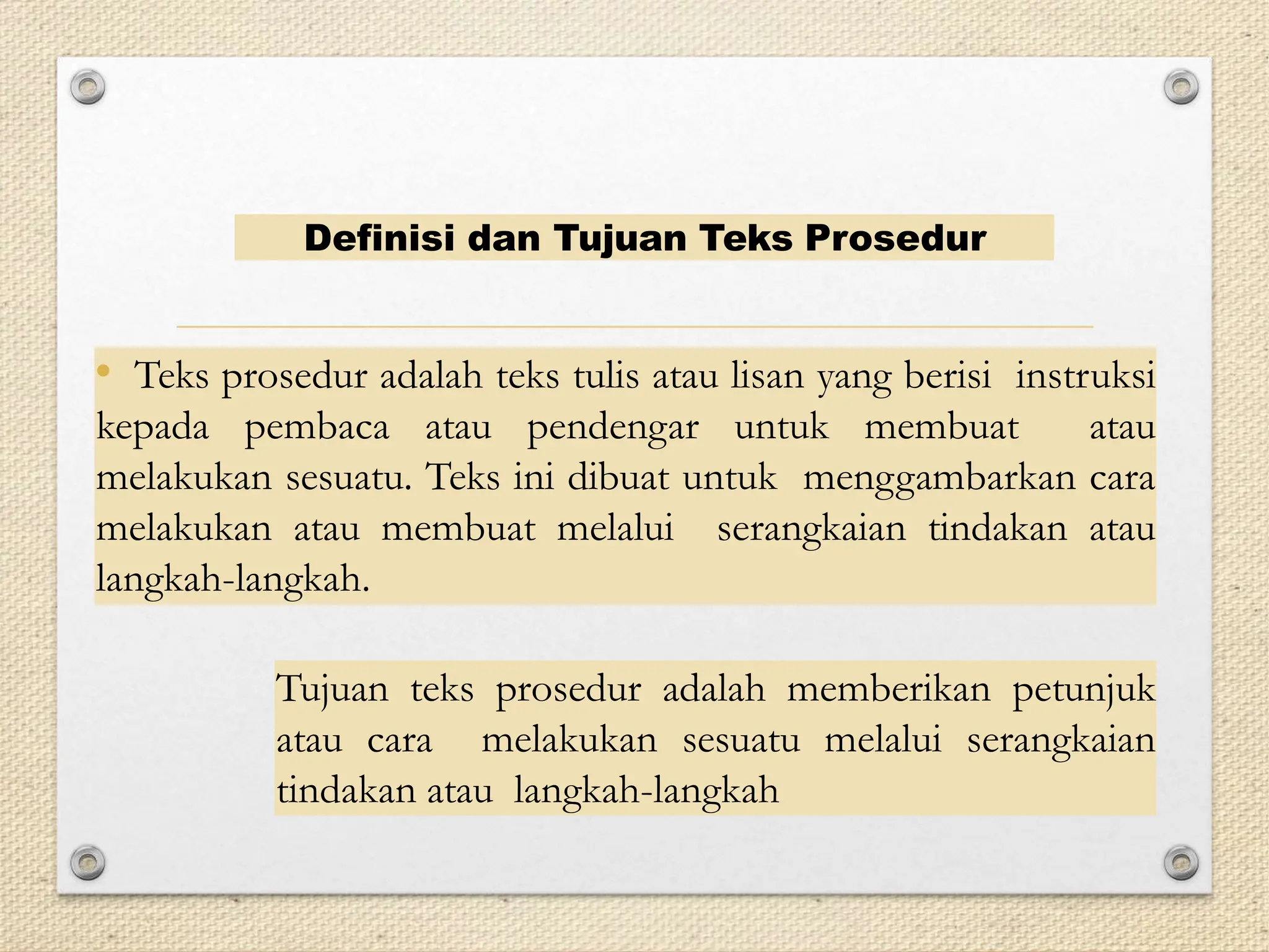 Teks prosedur bahan ajar bahasa indonesia kelas 7 | PPTX