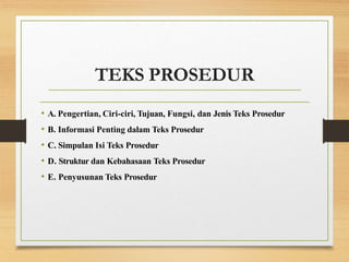 Teks prosedur bahan ajar bahasa indonesia kelas 7 | PPTX