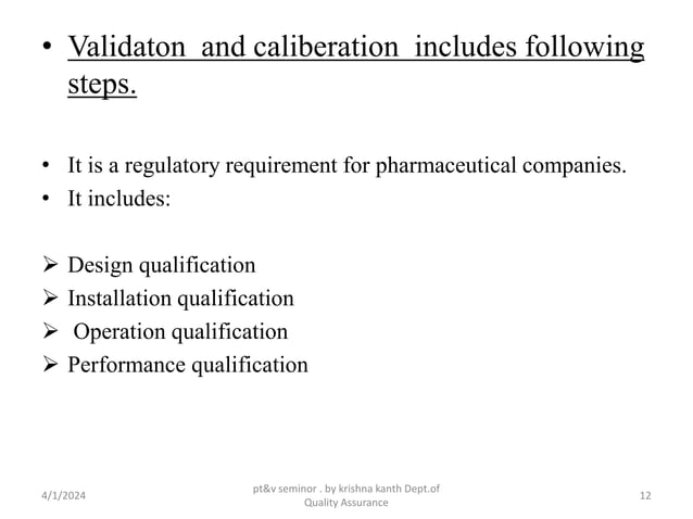 3.ICH &WHO Guidelines for Calibration And Validation of Equipments.pptx