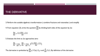 3. DERIVATIVE BY INCREMENT IN CALULUS 01 | PPT