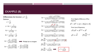 3. DERIVATIVE BY INCREMENT IN CALULUS 01 | PPT
