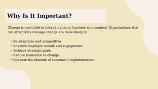 Change Management Organisational Dynamics | PPTX