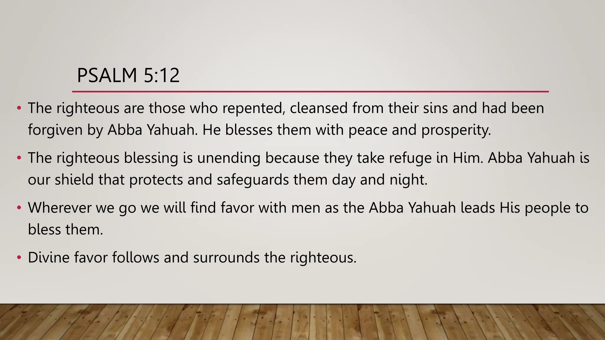 This is the presentation about psalm 5:12 | PPTX