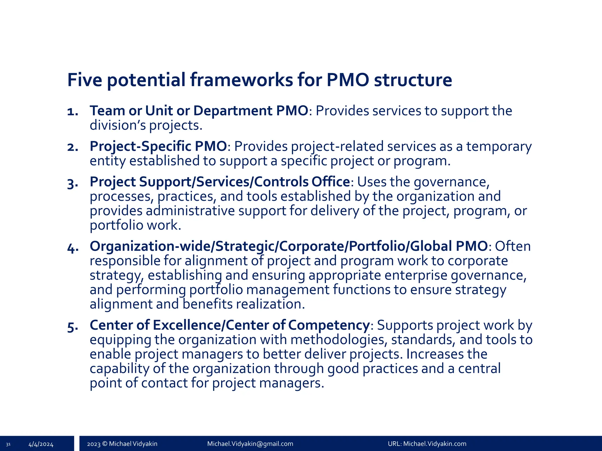 Michael Vidyakin: Defining PMO Structure and Governance (UA) | PPT