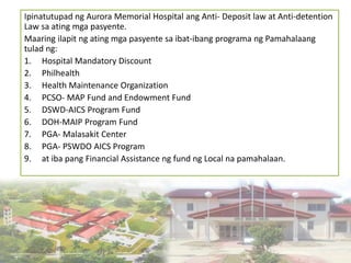 3. AURORA MEMORIAL HOSPITAL- Anti Deposit law.pptx