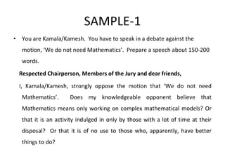 Debate Writing is a key component of class XI .pptx