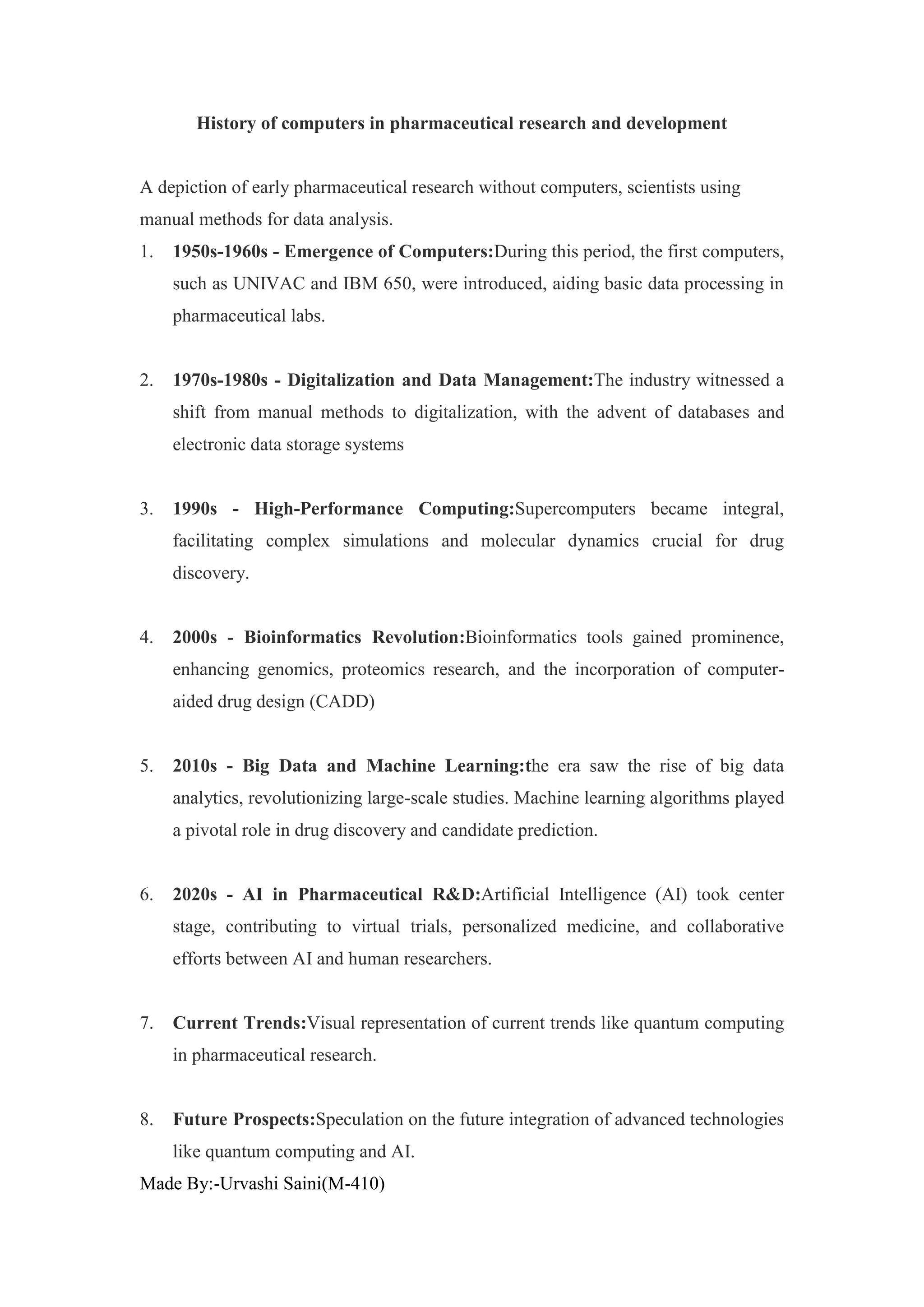 Overview on History of computers in pharmaceutical research an.docx