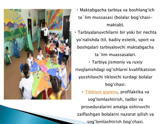 Maktabgacha talim tarixi mavzusida taqdimot ishi | PPTX