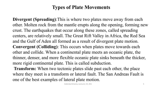 Introduction to Plate tectonics and its consequences.pptx