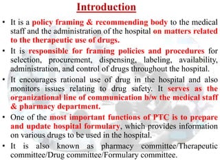 PTC committee pharmacy and therapeutic c | PPTX