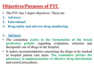 PTC committee pharmacy and therapeutic c | PPTX