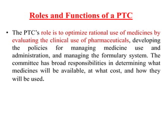 PTC committee pharmacy and therapeutic c | PPTX
