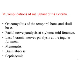 Otitis externa on human ear Pathophysiology | PPTX