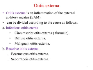 Otitis externa on human ear Pathophysiology | PPTX