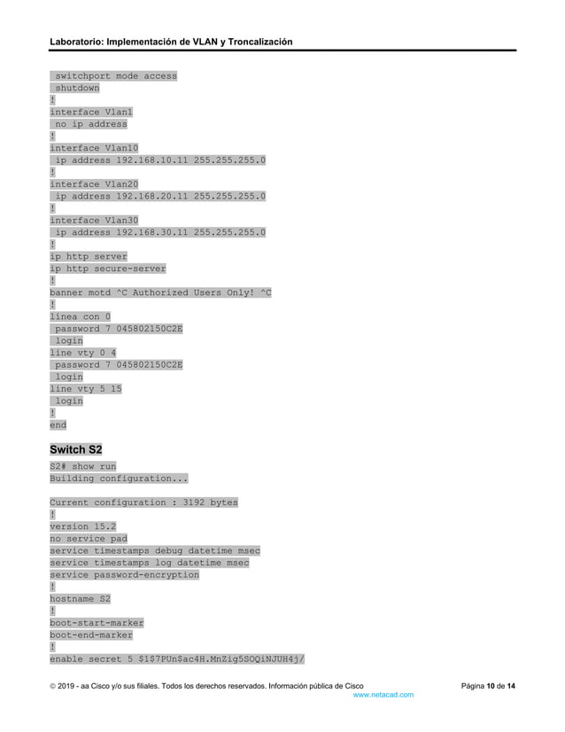 362 Lab Implement Vlans And Trunking Ilmpdf