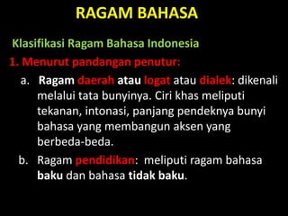 Ragam Bahasa Indonesia materi tentang pp | PPT